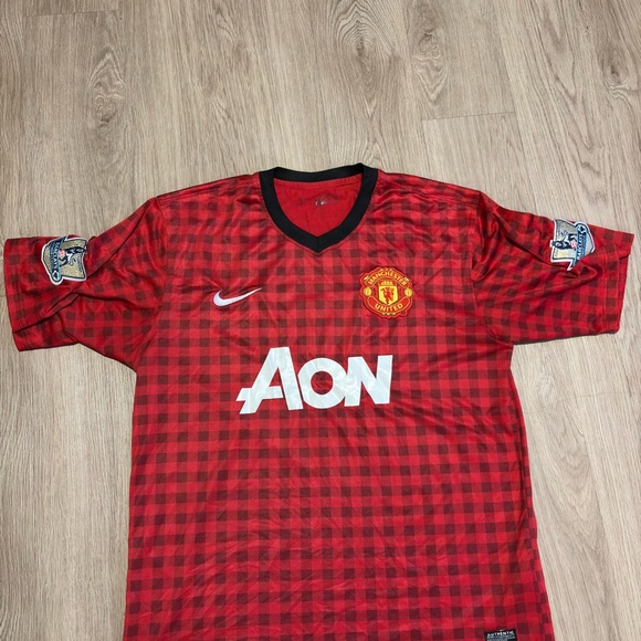 Nike | Shirts | Nike Red Checkered Soccer Jersey | Poshmark